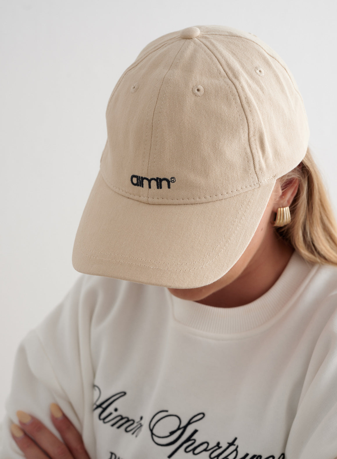 Beige Small Logo Cap – aim'n