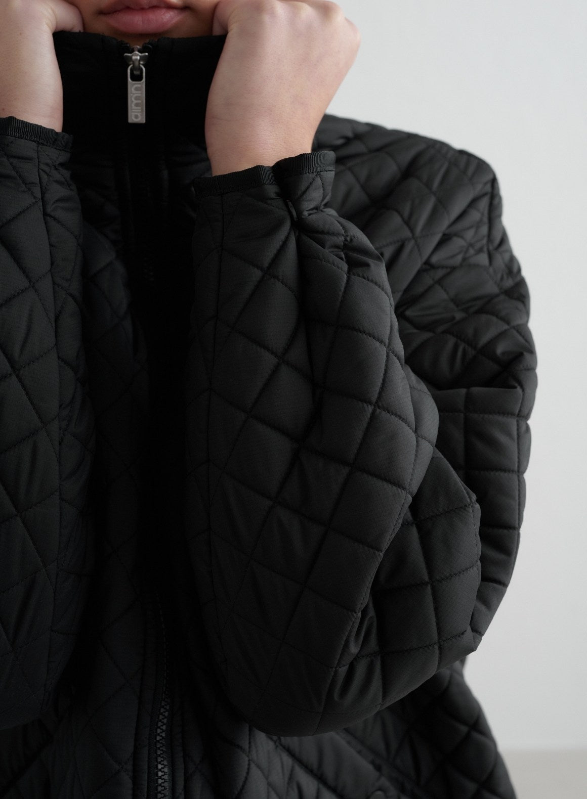 Black Oversized Quilted Jacket – aim'n