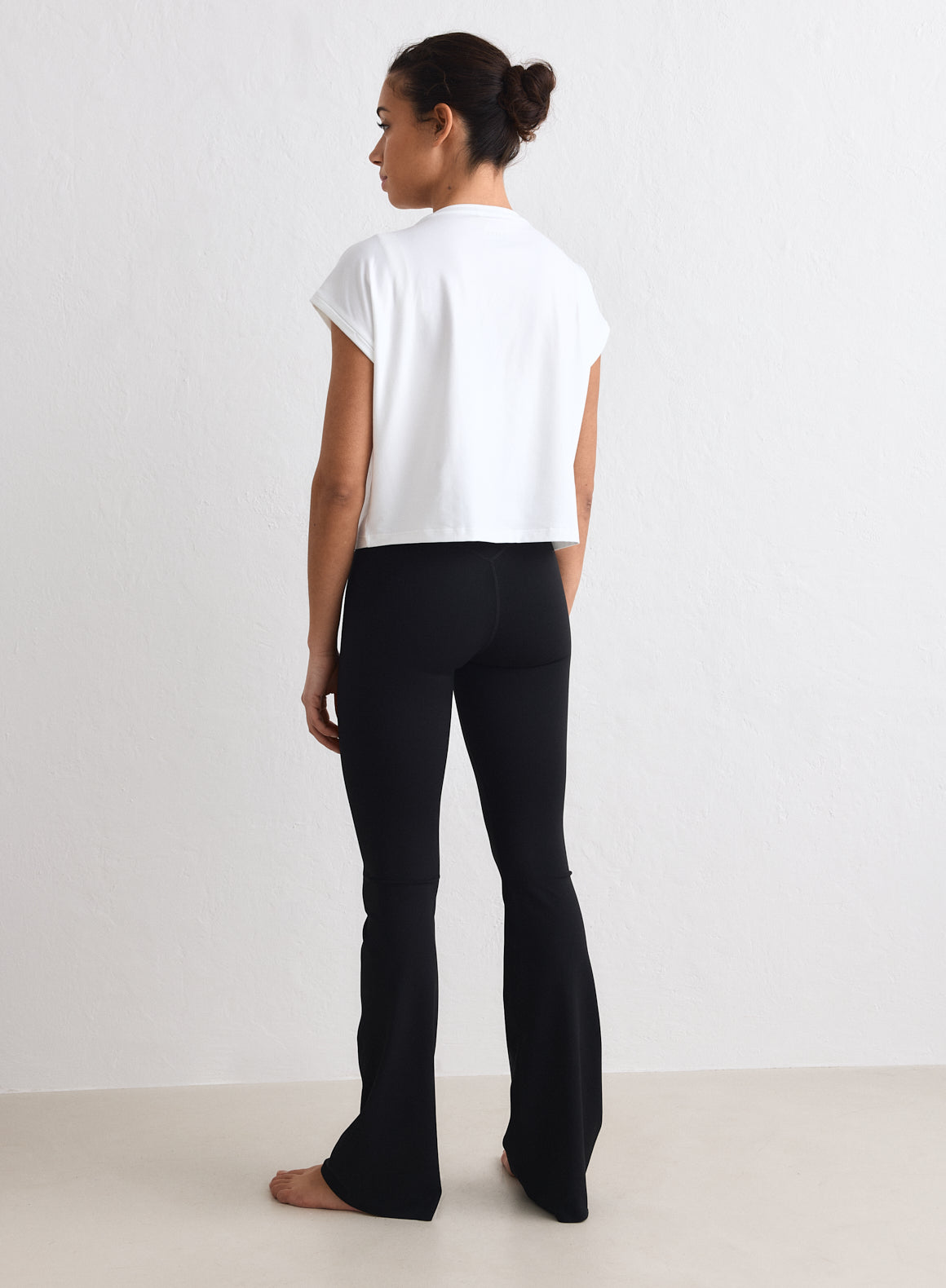 Black Sense Mid Waist Flare Tights – aim'n